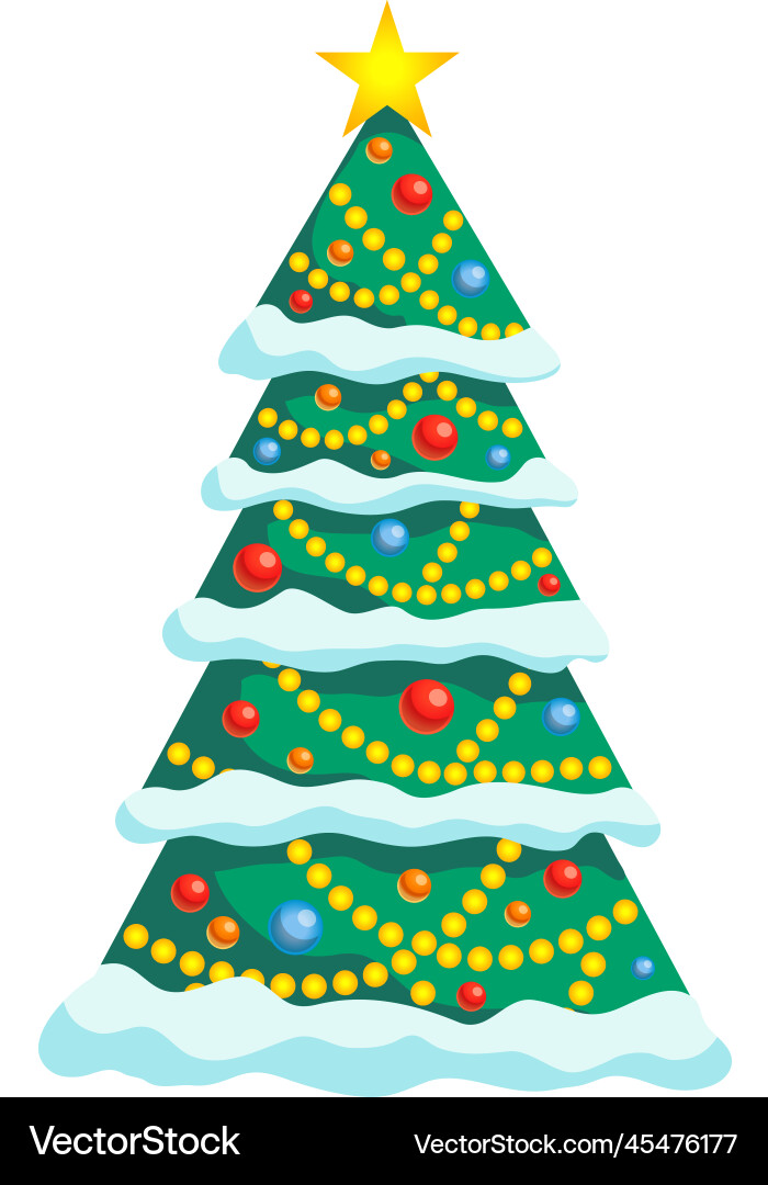 Flat christmas tree Royalty Free Vector Image - VectorStock