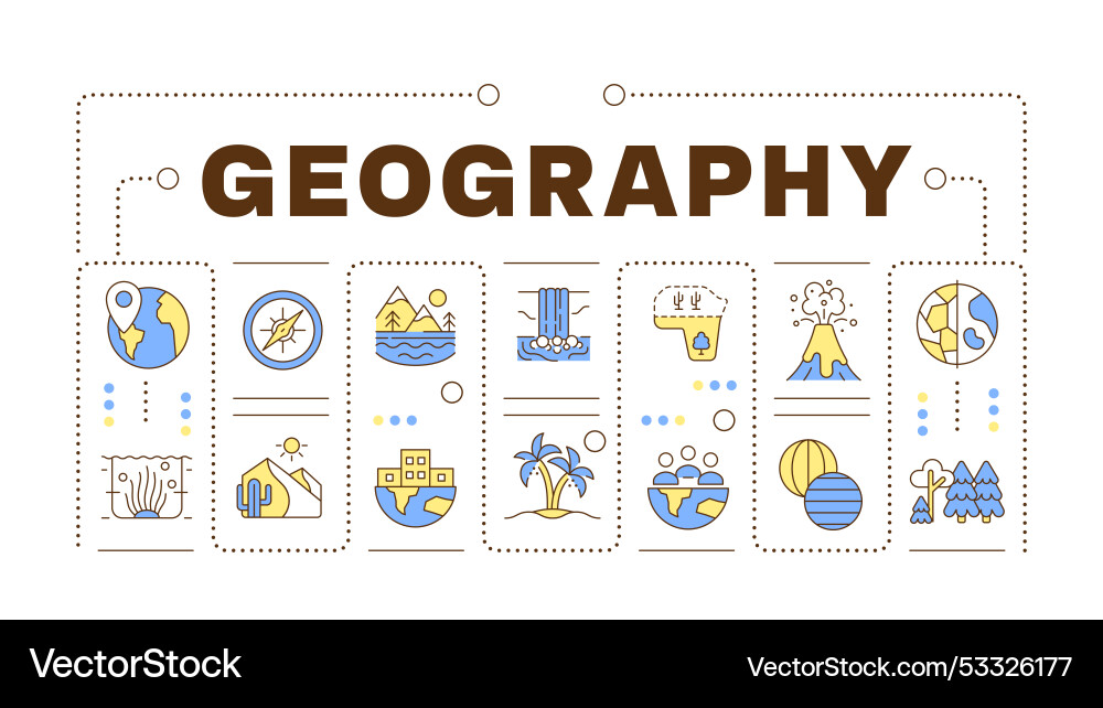 Geography word concept on white Royalty Free Vector Image