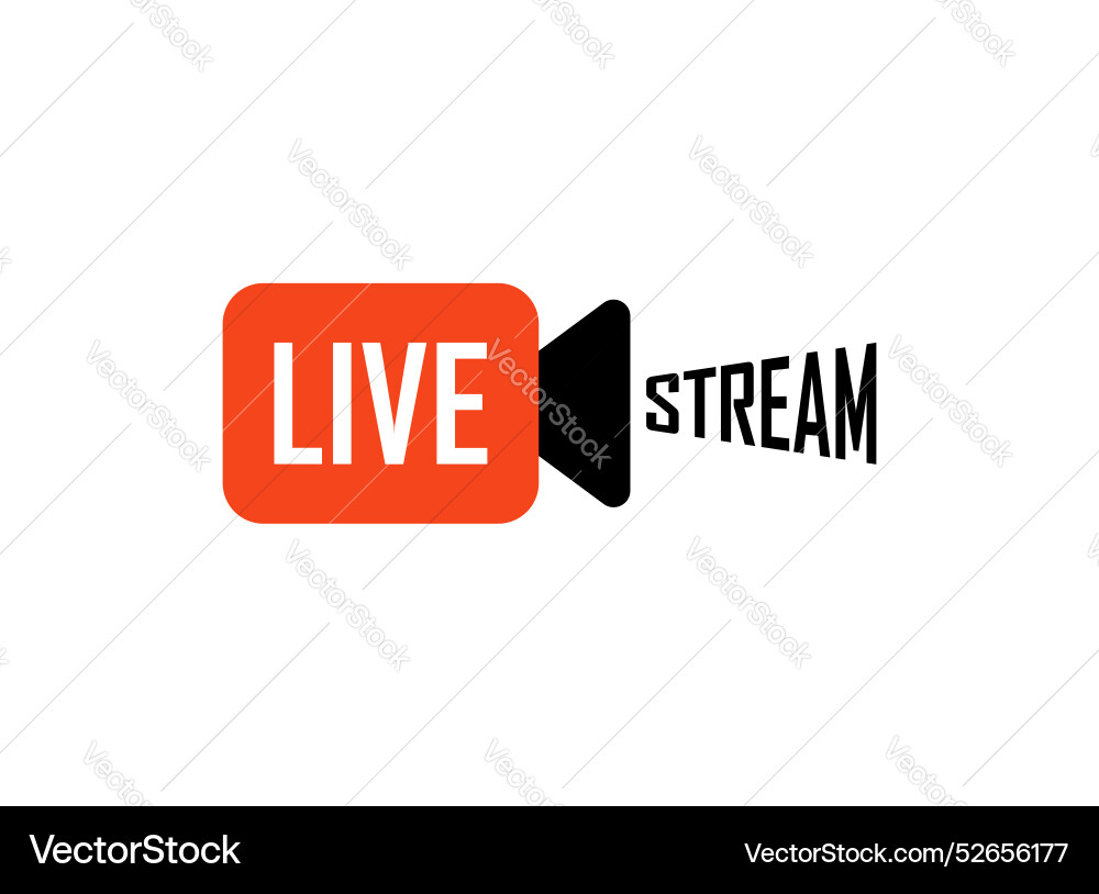 Live stream button icon in flat style webinar Vector Image