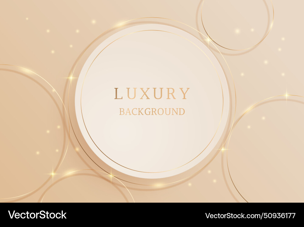 Luxury circle frame in soft beige color Royalty Free Vector