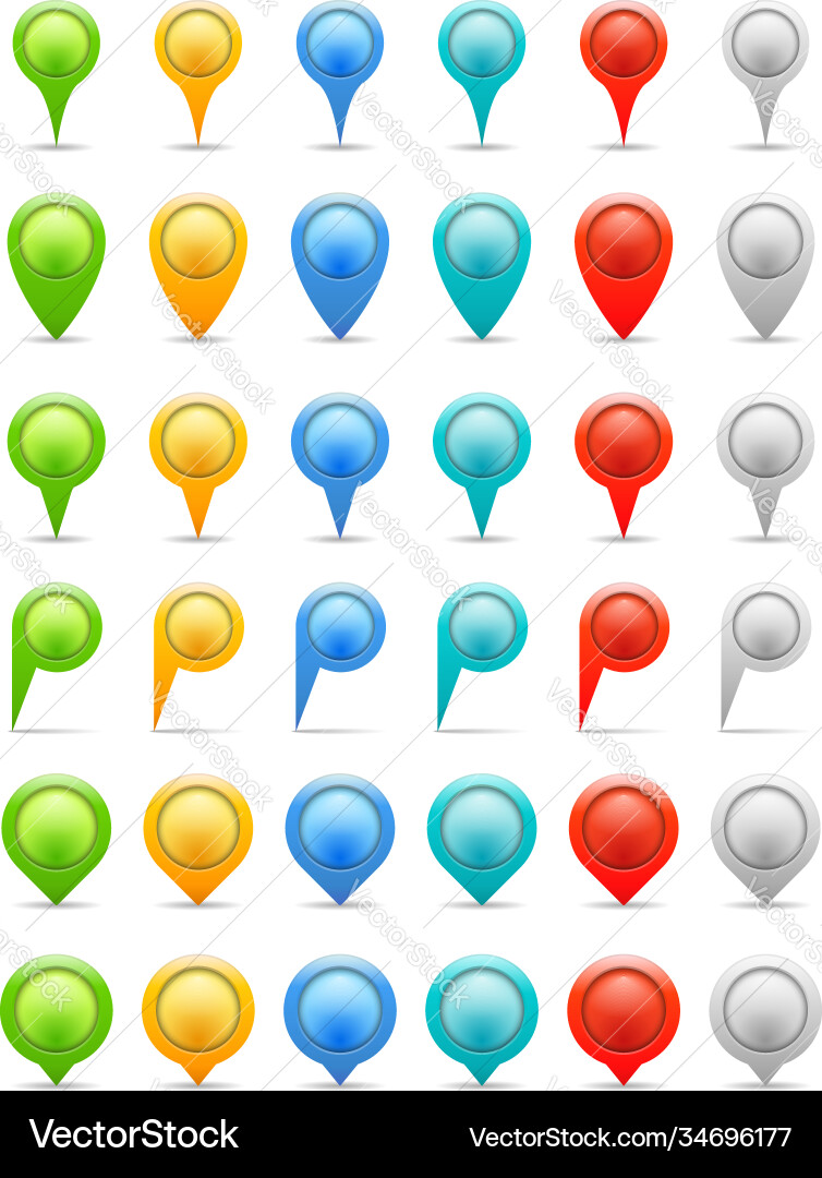 Map markers Royalty Free Vector Image - VectorStock