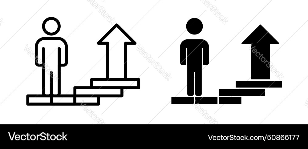 Personal development icon set human career growth Vector Image