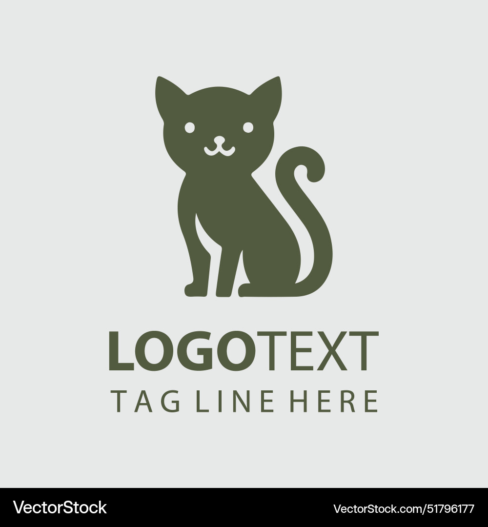 Pet cat logo Royalty Free Vector Image - VectorStock
