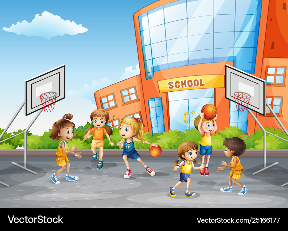 Student at physical education class Royalty Free Vector
