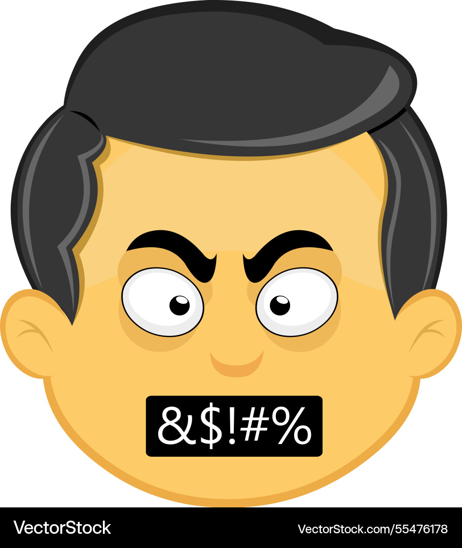 Emoji character censored insult Royalty Free Vector Image