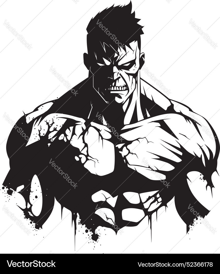 Ghastly workout emblem black logo apocalyptic Vector Image