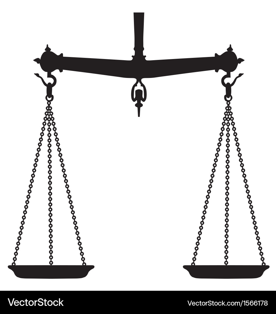 Hand held beam balance scale silhouette Royalty Free Vector