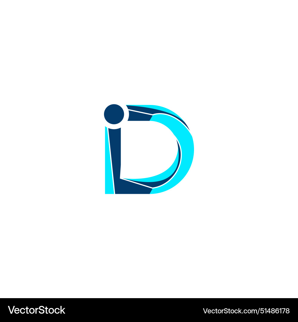 Letter id icon for tech business logo Royalty Free Vector