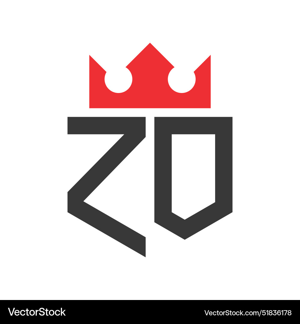 Letter zo crown logo Royalty Free Vector Image