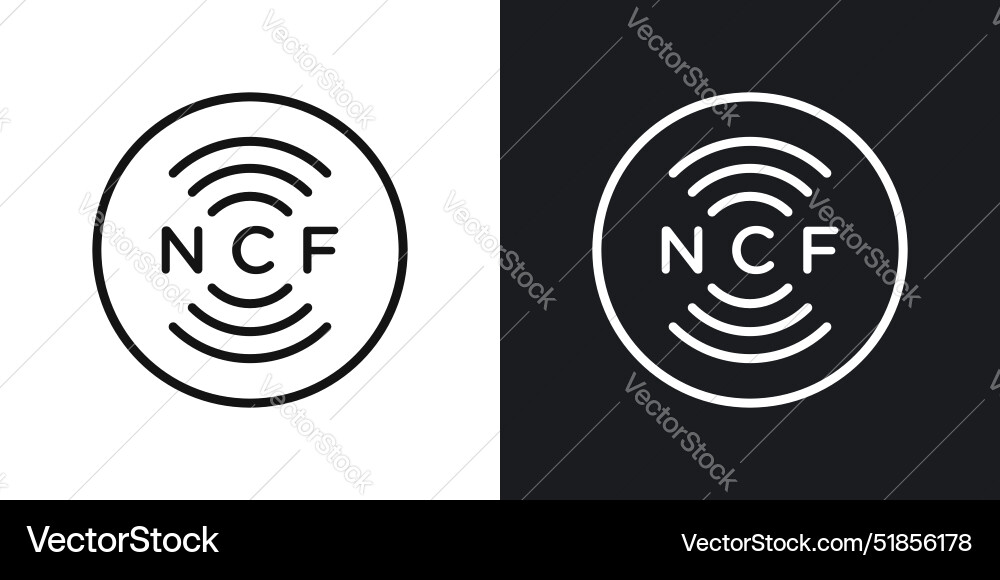 Nfc icon set in black and white outlines Vector Image