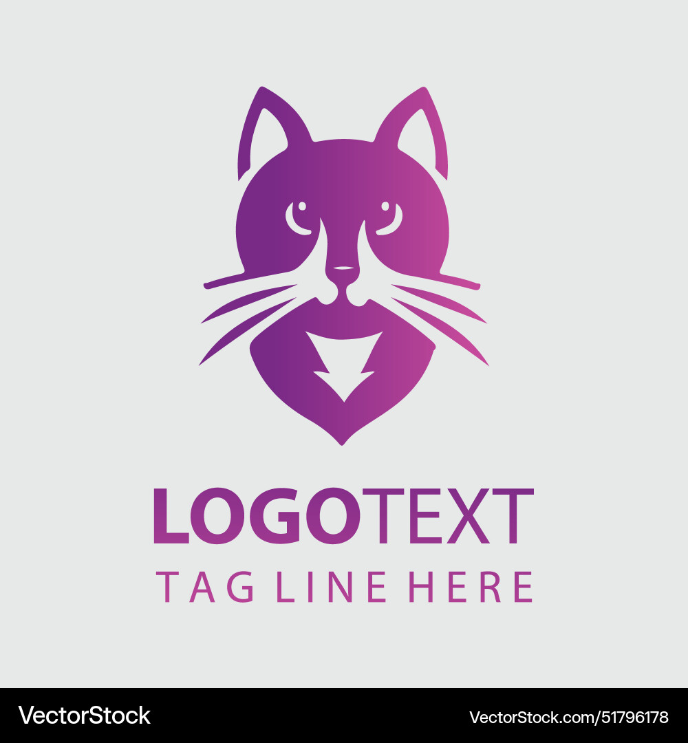 Pet cat logo Royalty Free Vector Image - VectorStock