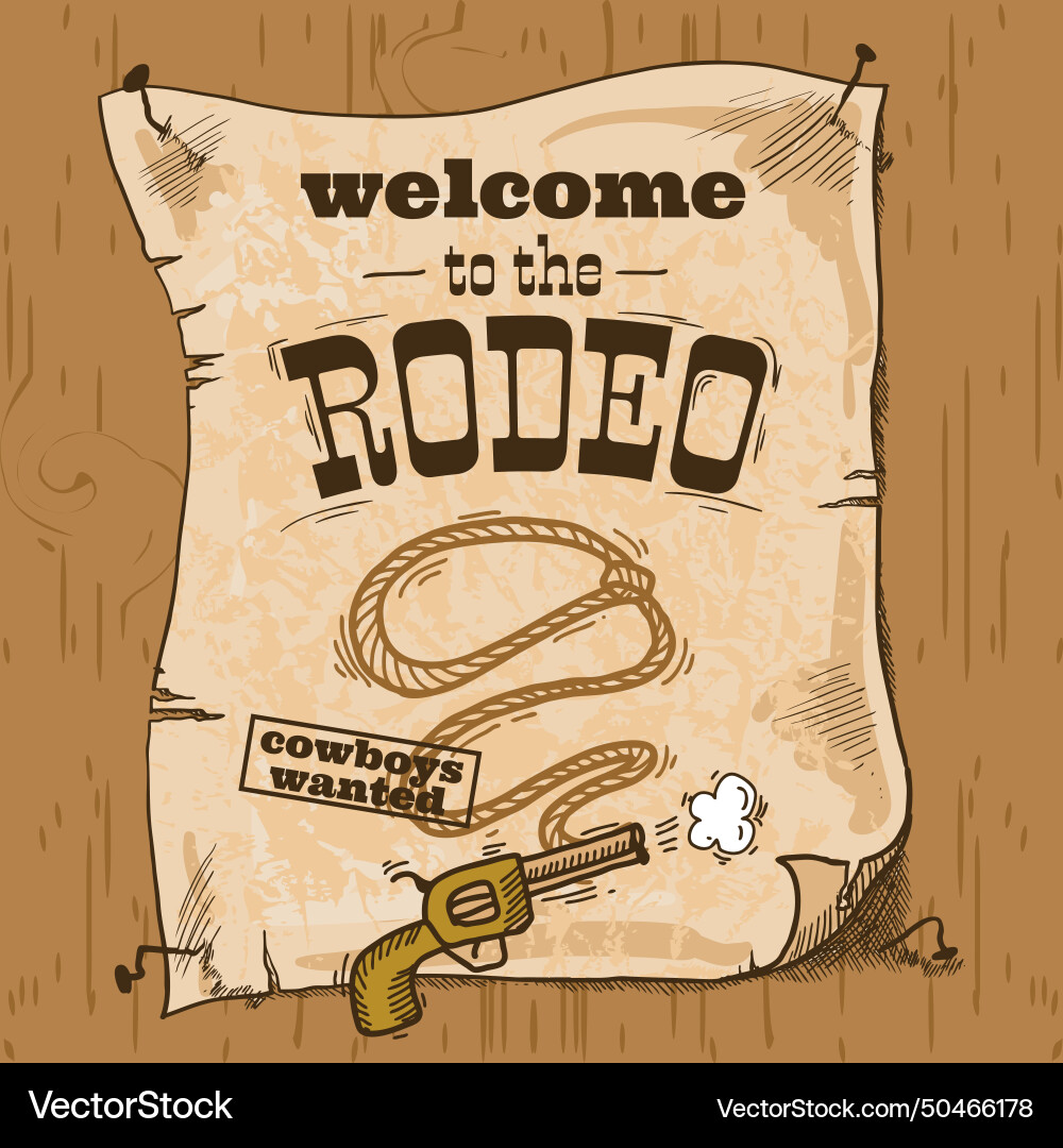 Rodeo retro poster Royalty Free Vector Image - VectorStock