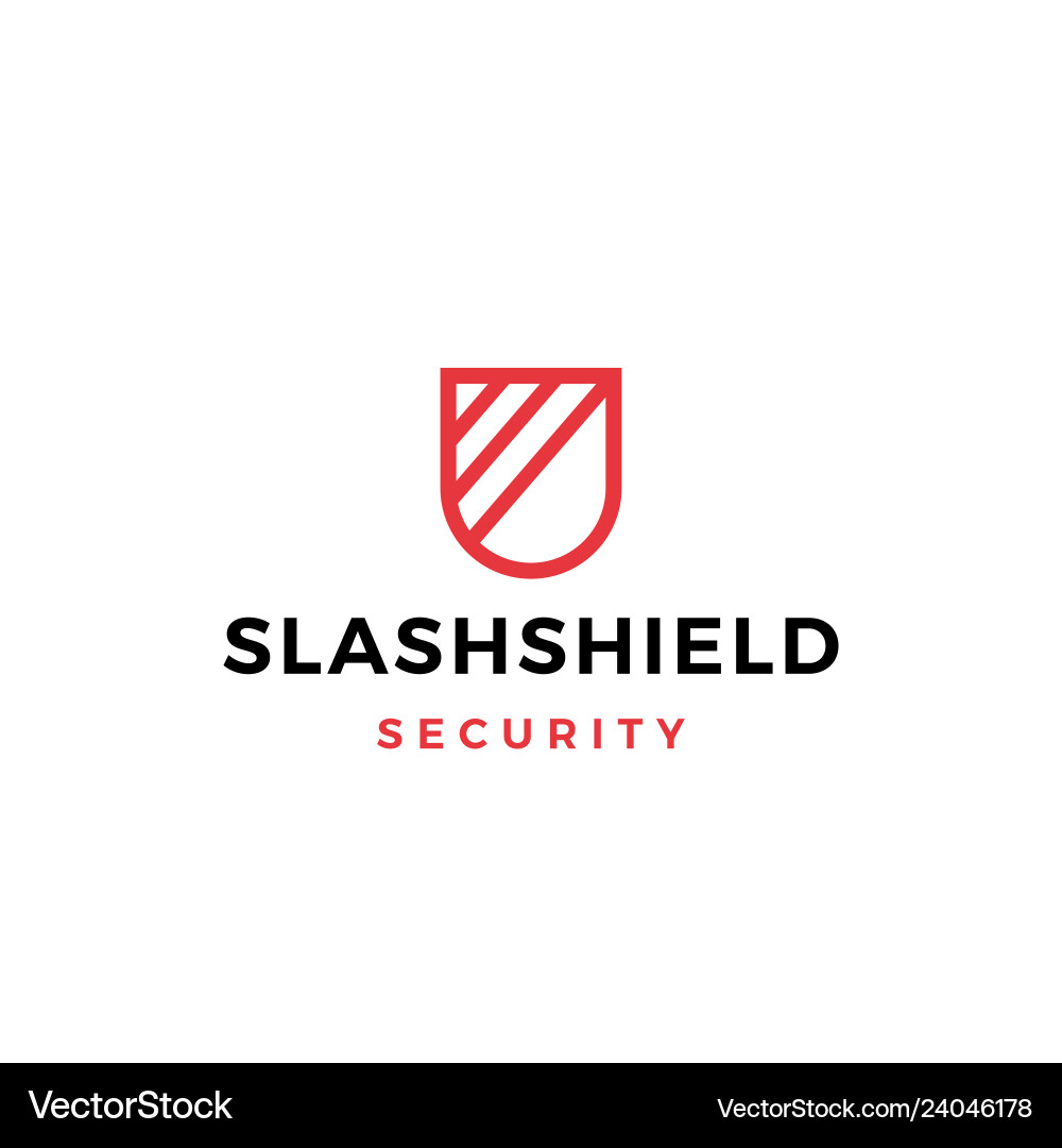 Slash shield logo icon Royalty Free Vector Image