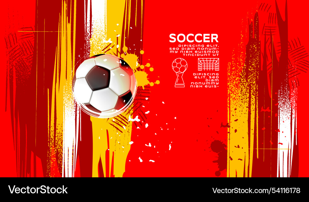 Soccer banner template spain flag brush texture Vector Image