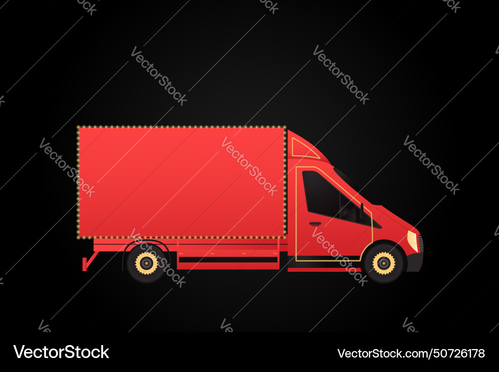 Truck with container van lorry Royalty Free Vector Image