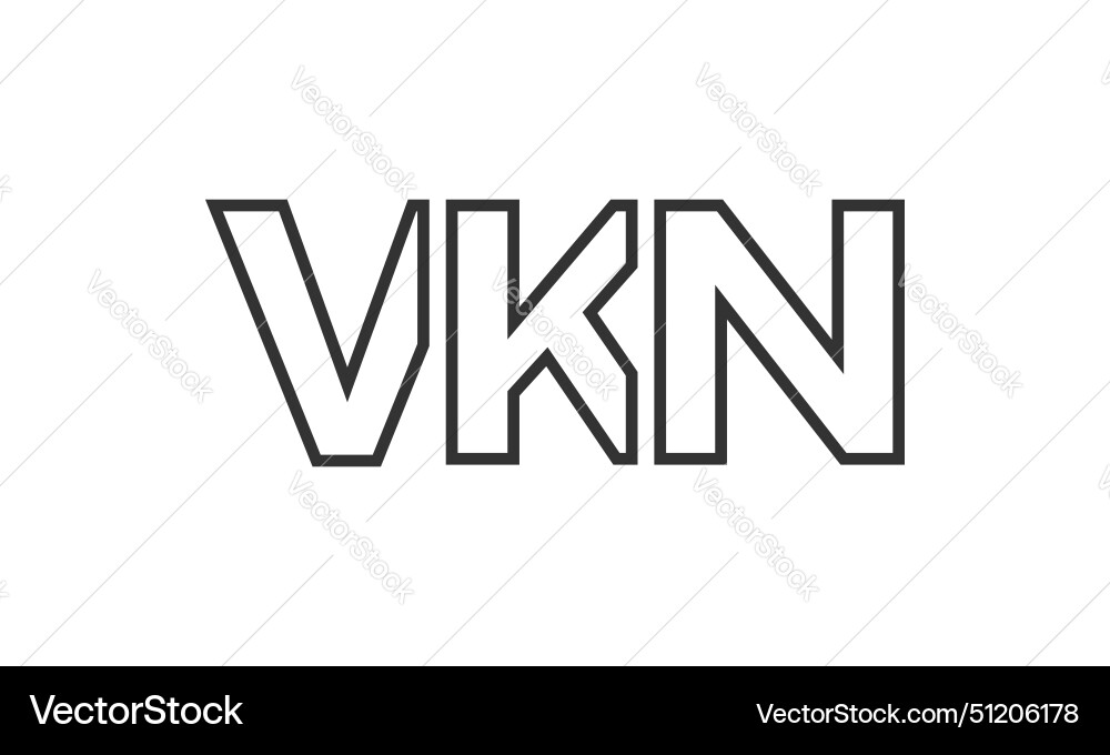 Vkn logo design template with strong and modern Vector Image