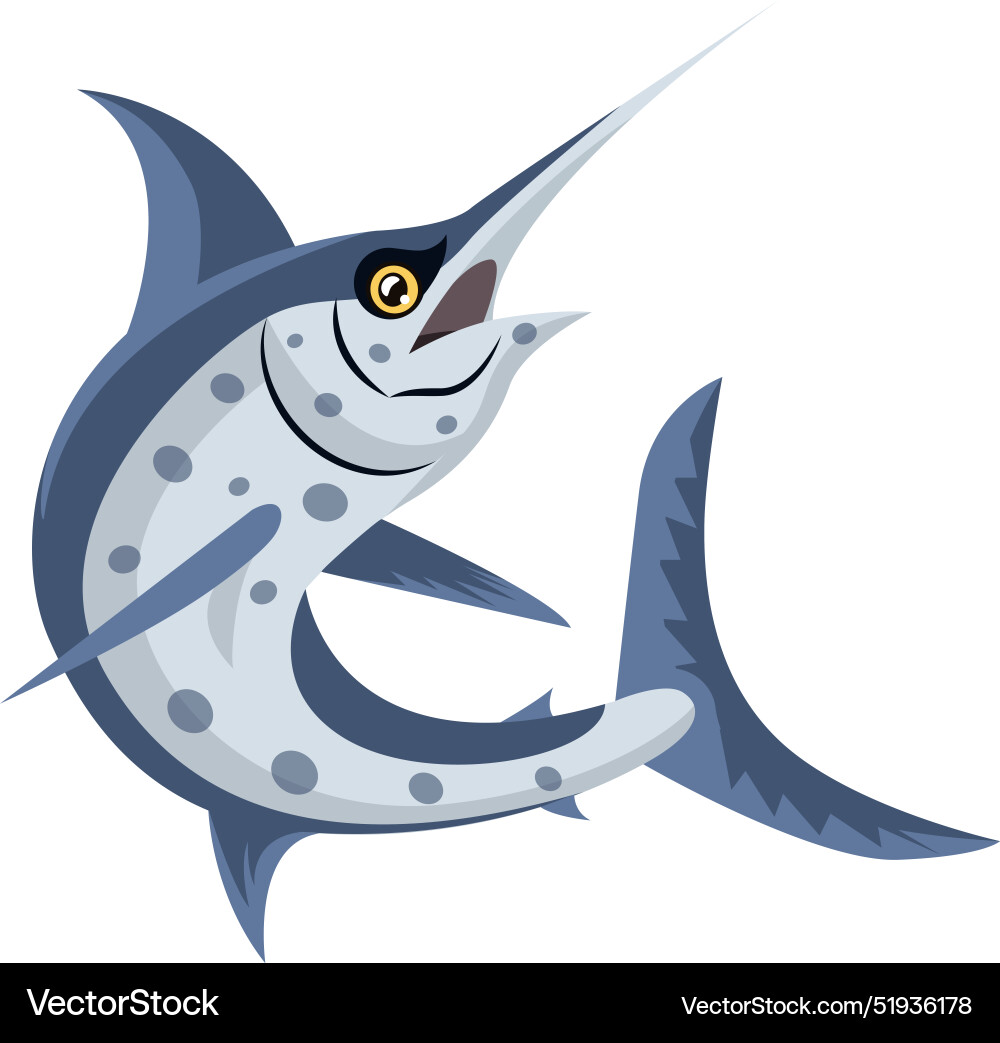 Weba flat style icon of swordfish Royalty Free Vector Image