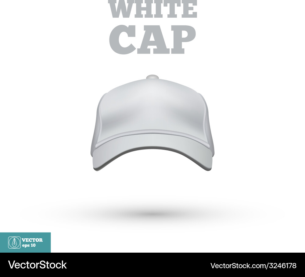 White Baseball Cap Isolated Royalty Free Vector Image