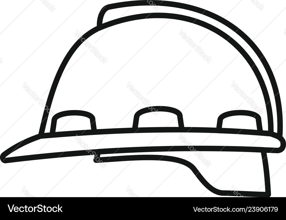 Architect helmet icon outline style Royalty Free Vector