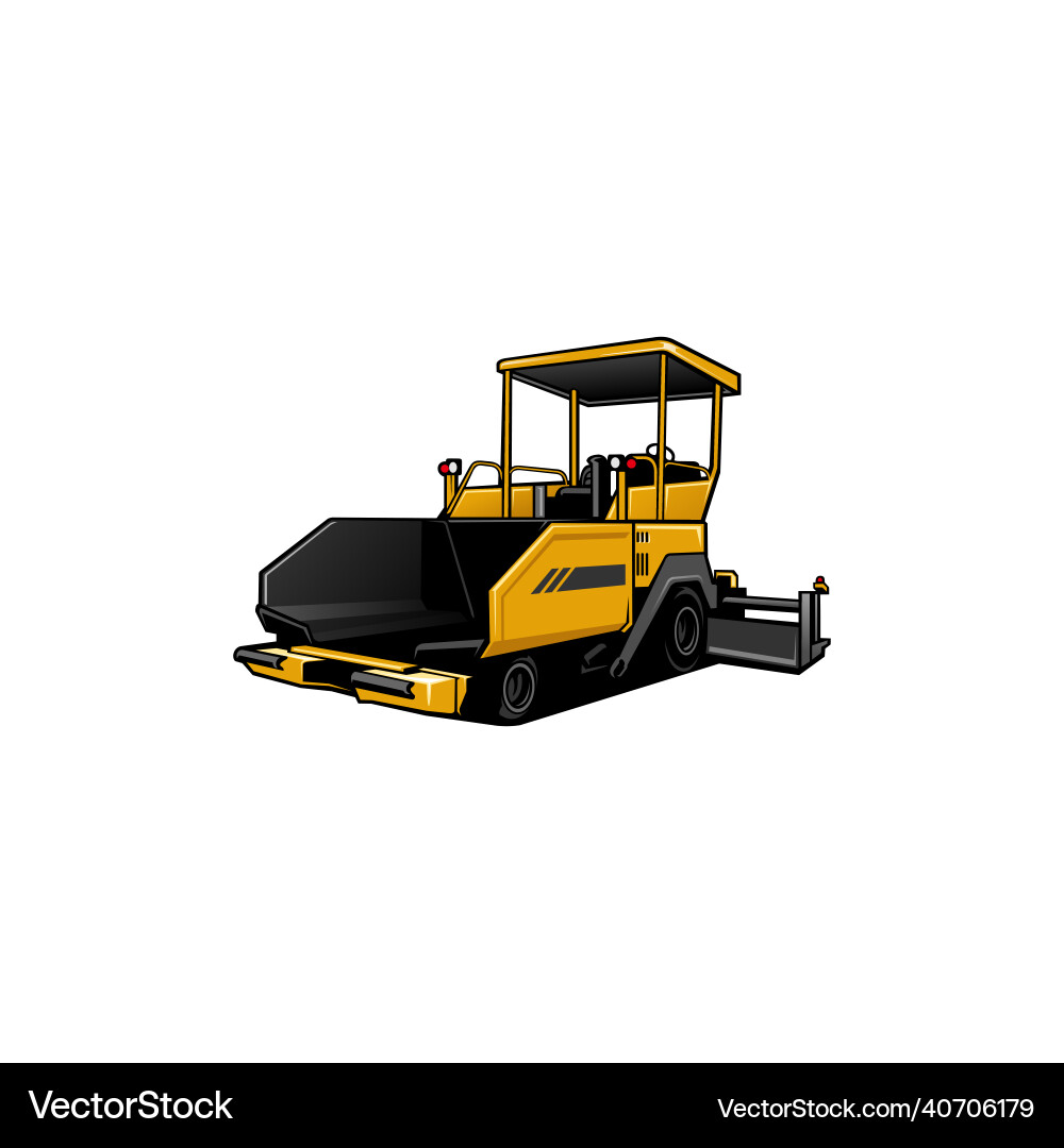 Asphalt paving machine isolated Royalty Free Vector Image