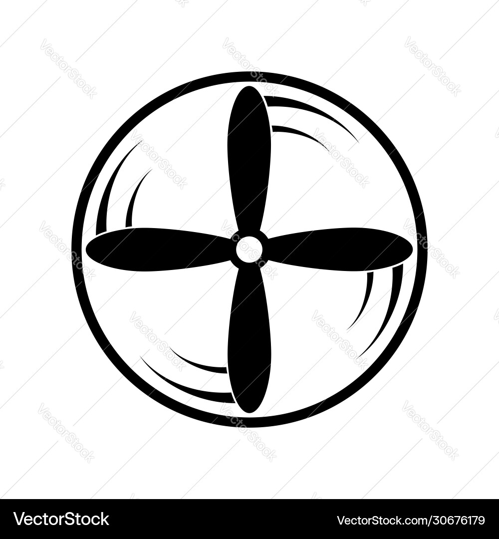 Black fan and propeller icon Royalty Free Vector Image