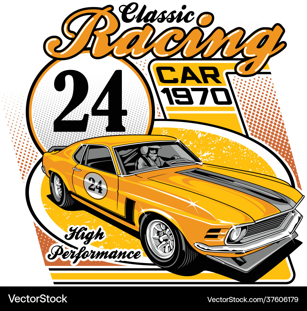 Classic racing car Royalty Free Vector Image - VectorStock