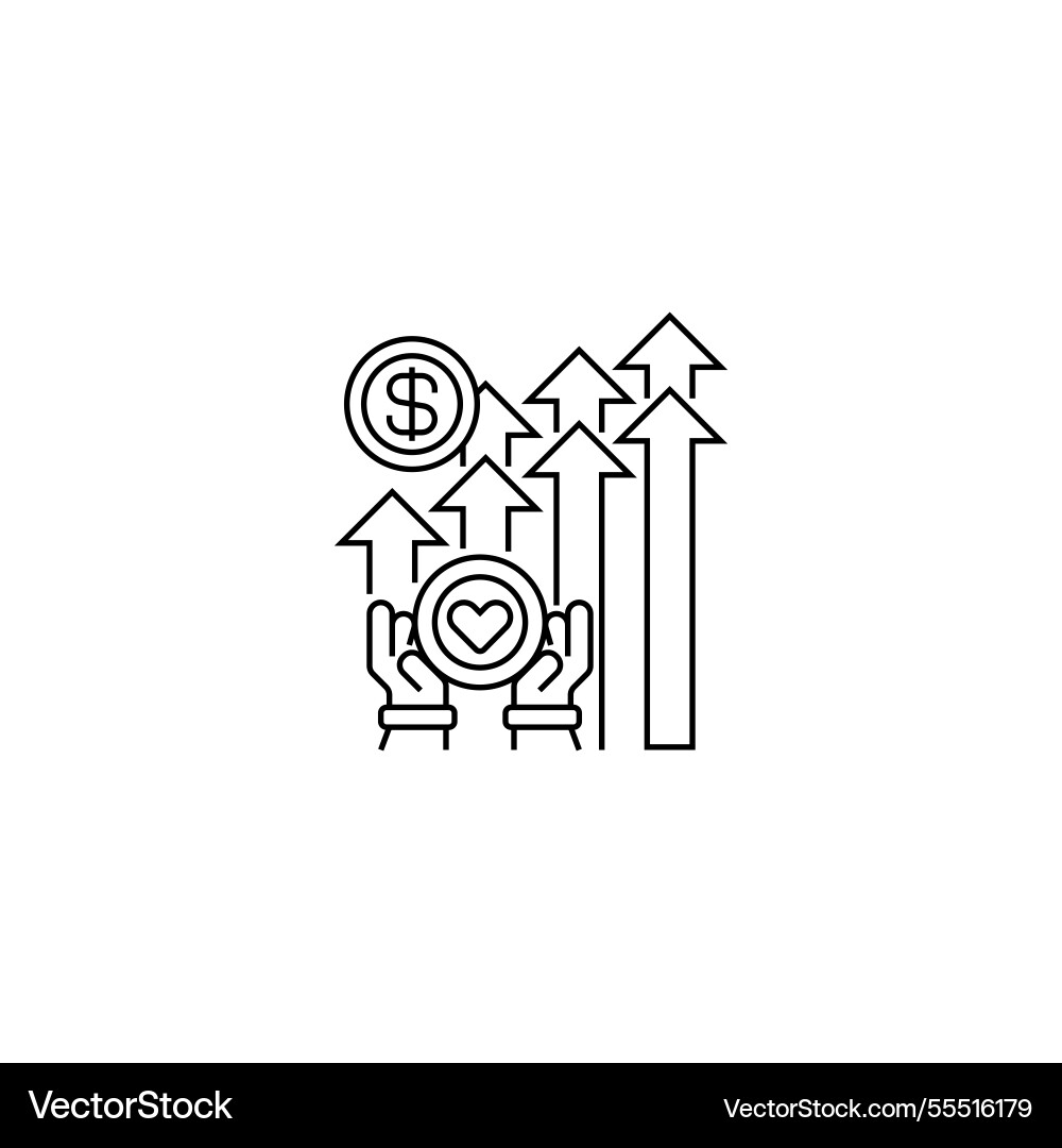 Donation impact line icon linear style sign Vector Image