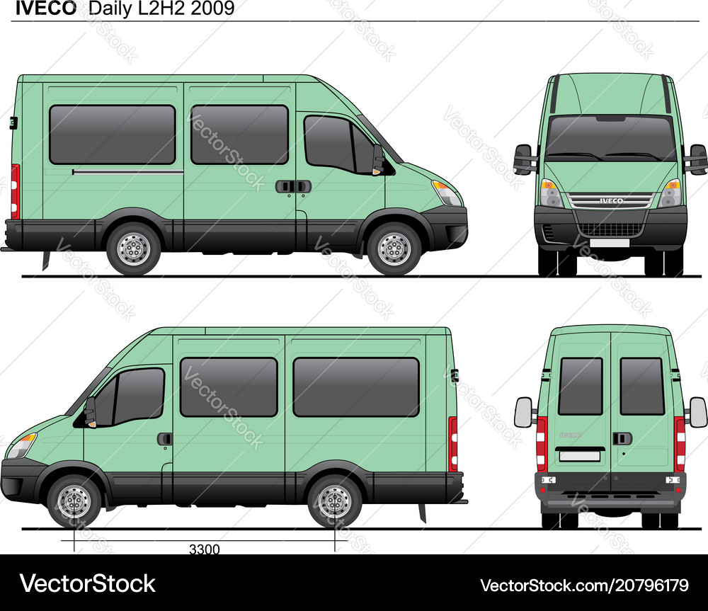 Iveco daily l2h2 2009 passenger van Royalty Free Vector