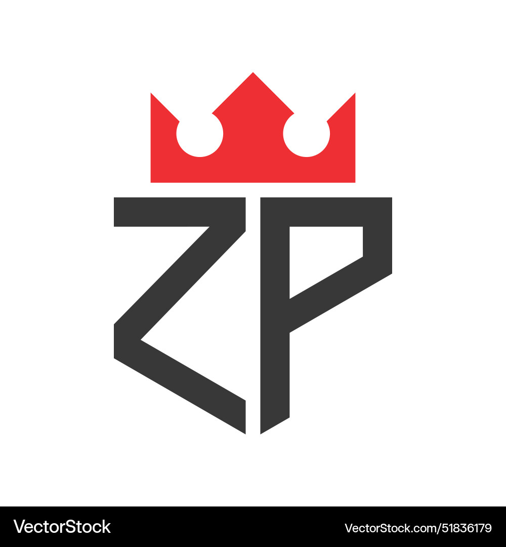 Letter zp crown logo Royalty Free Vector Image