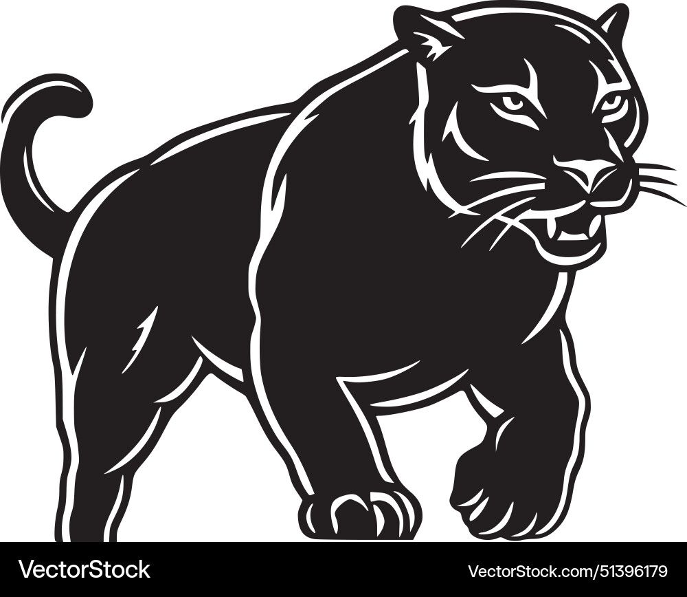 Panther - minimalist and flat logo Royalty Free Vector Image