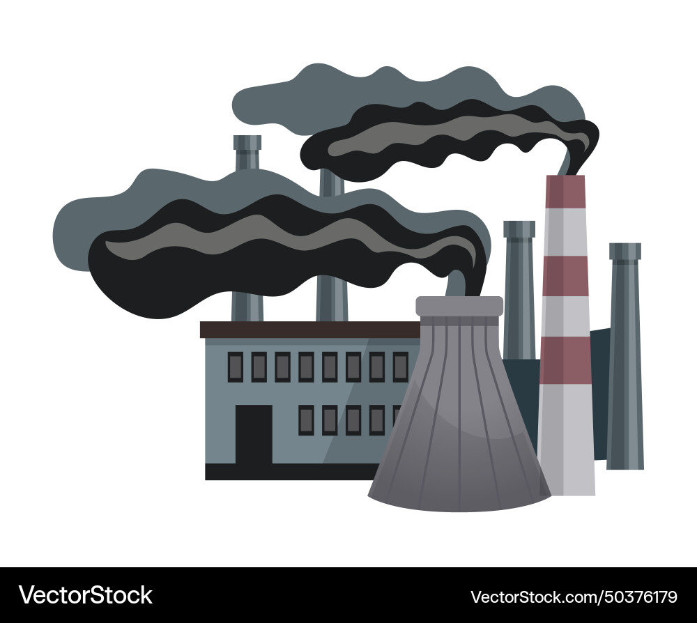 Smog polluted icon environment contaminat Vector Image