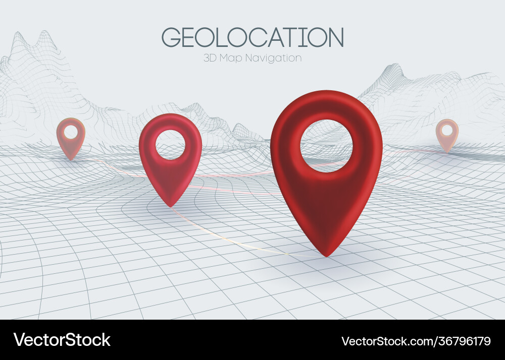 Wireframe landscape light background 3d map Vector Image
