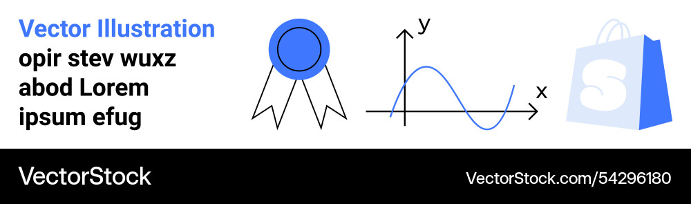 Badge for excellence mathematical graph Royalty Free Vector