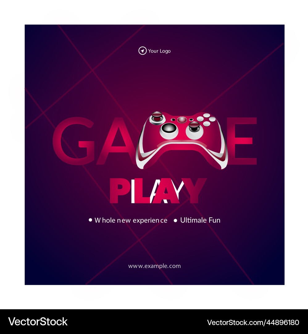 Banner design of game play Royalty Free Vector Image