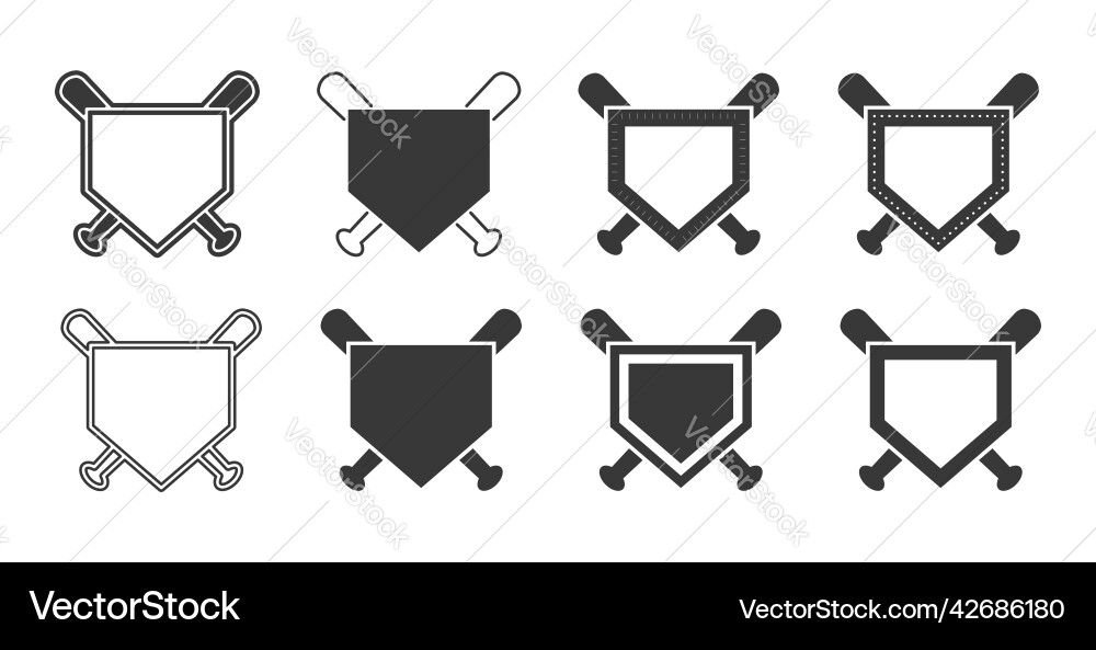 Baseball home plate icon template Royalty Free Vector Image