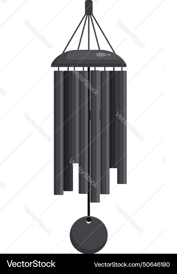 Black color wind chime icon cartoon Royalty Free Vector