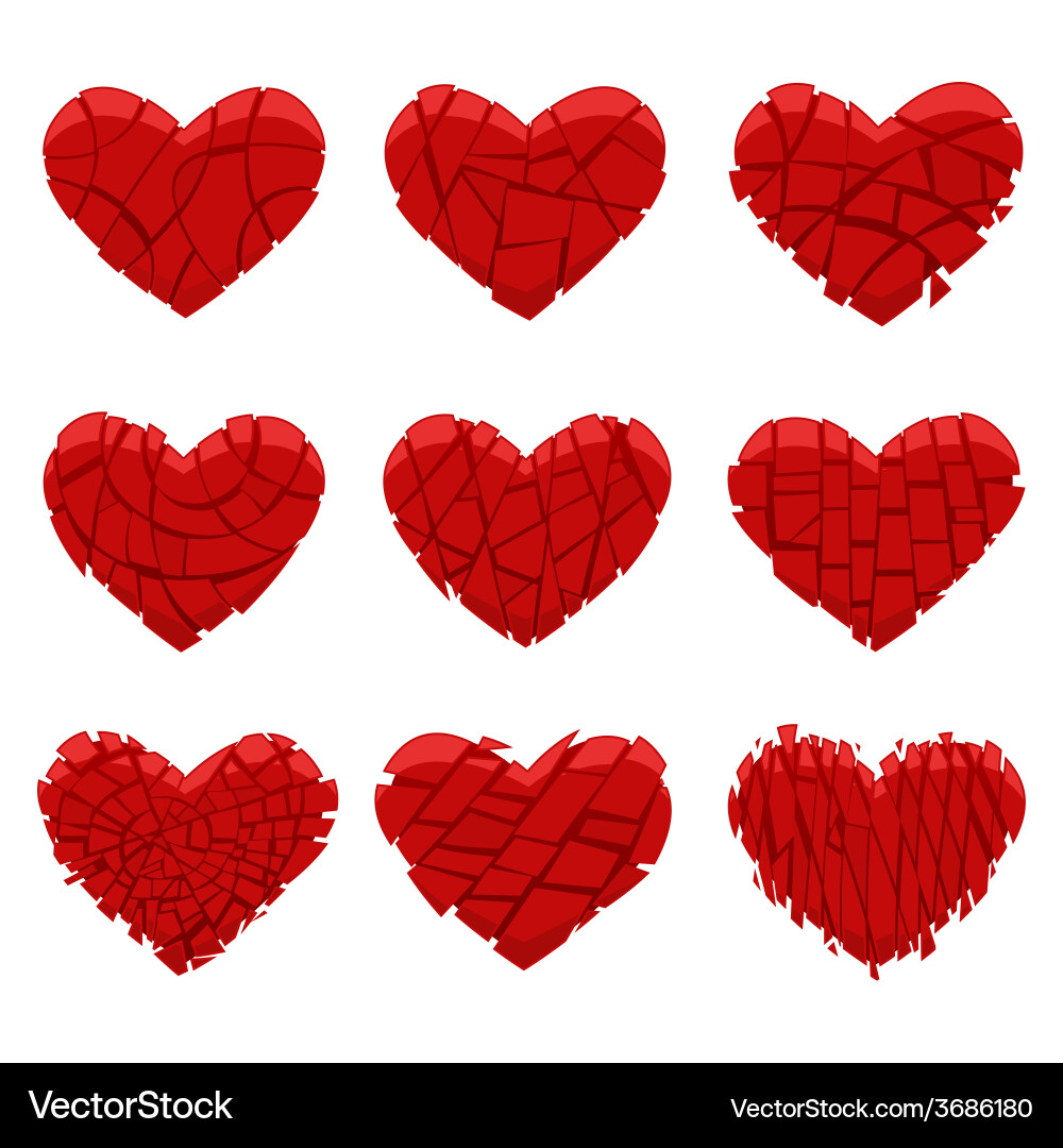 Broken red heart Royalty Free Vector Image - VectorStock