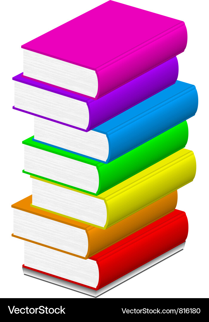 Colorful books Royalty Free Vector Image - VectorStock