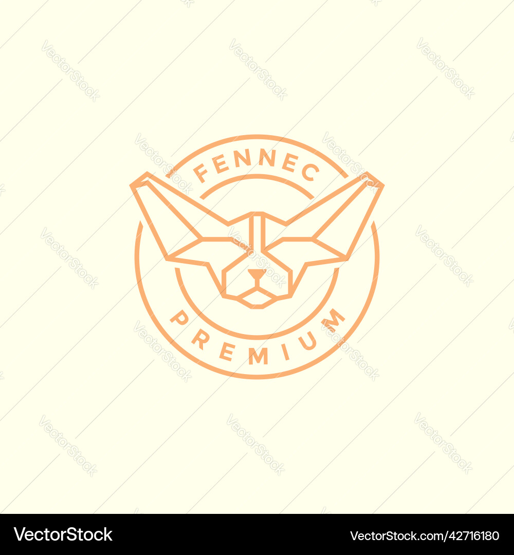 Fennec fox head badge logo design graphic symbol Vector Image