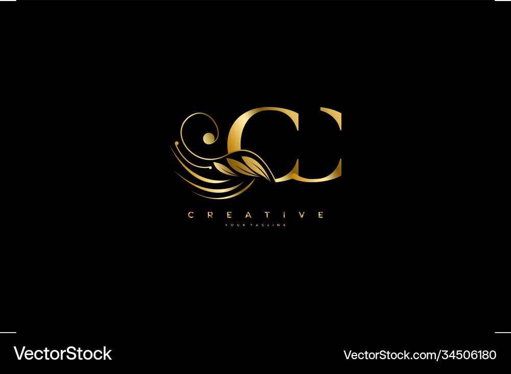 Initial cc letter luxury beauty flourishes Vector Image