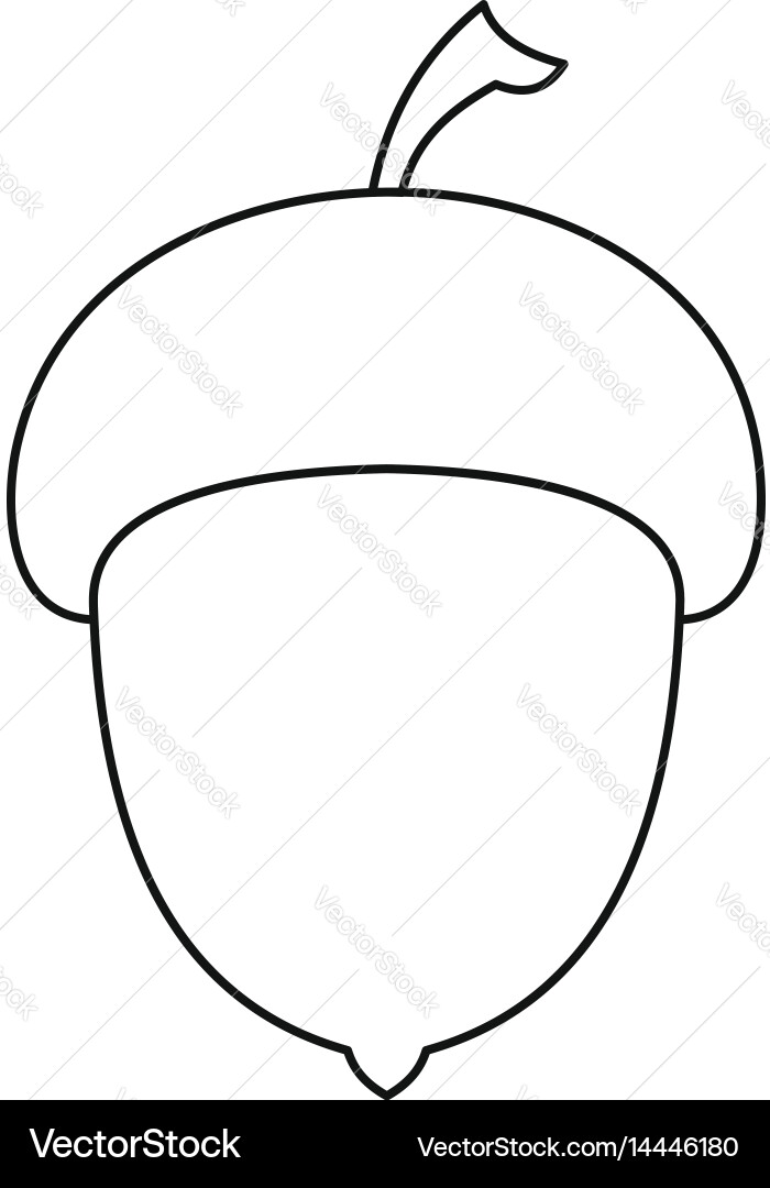Isolated Acorn Outline Icon Royalty Free Vector Image