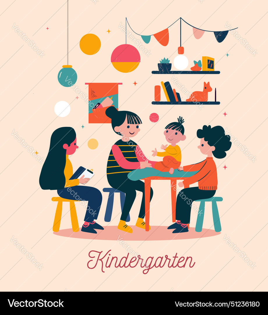 Kindergarten preschool education Royalty Free Vector Image