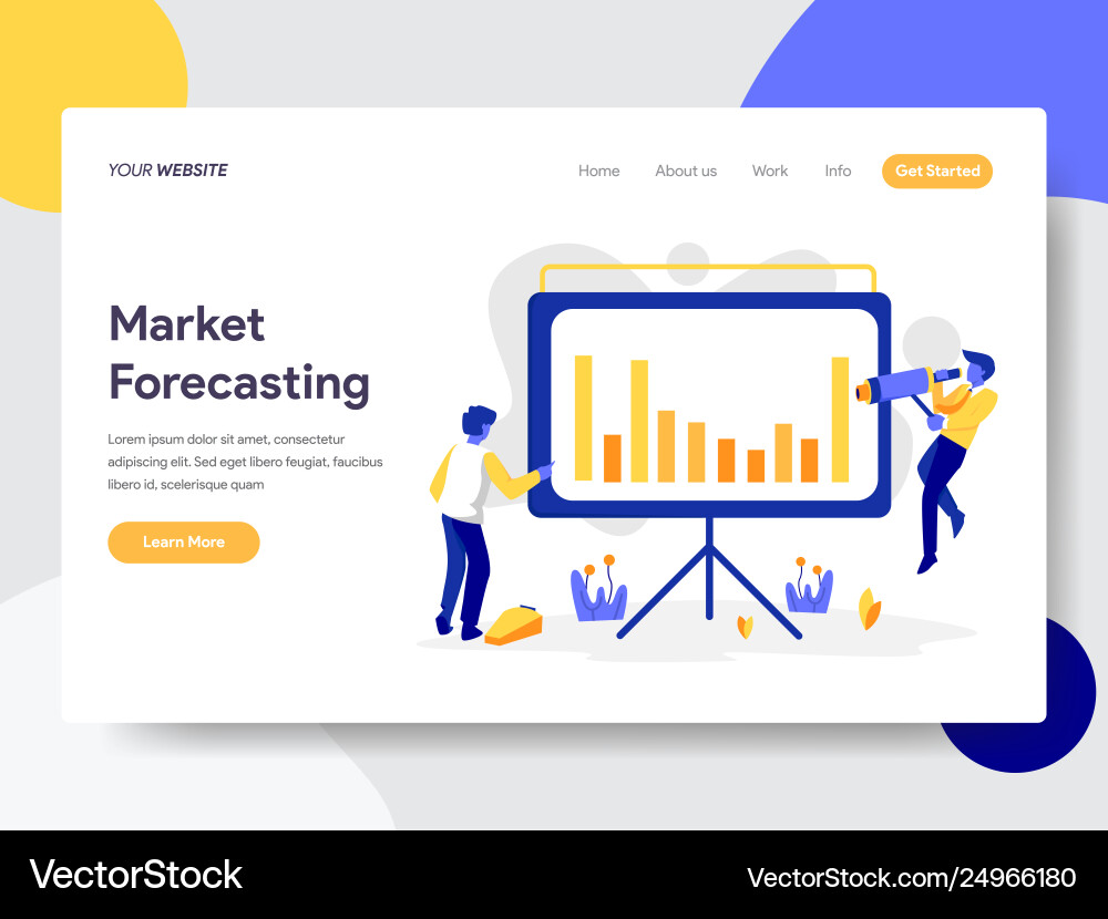 Landing page template market forecasting Vector Image