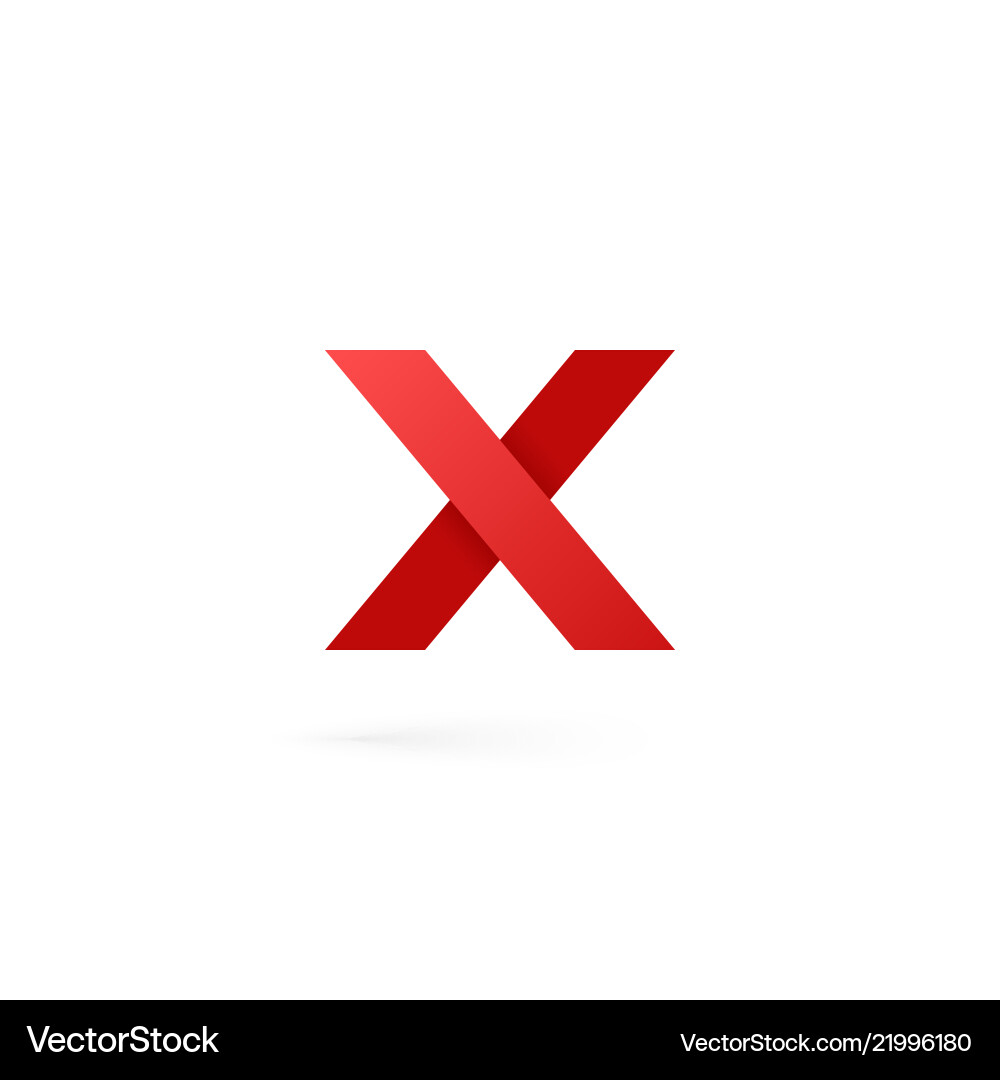 Letter X Logo - Red & White Royalty Free Vector Image