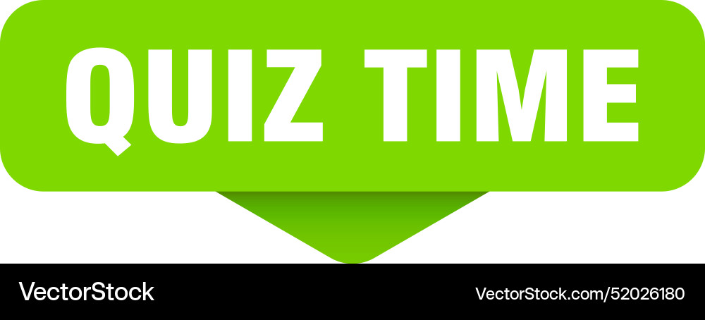 Quiz time sticker sign on transparent Royalty Free Vector