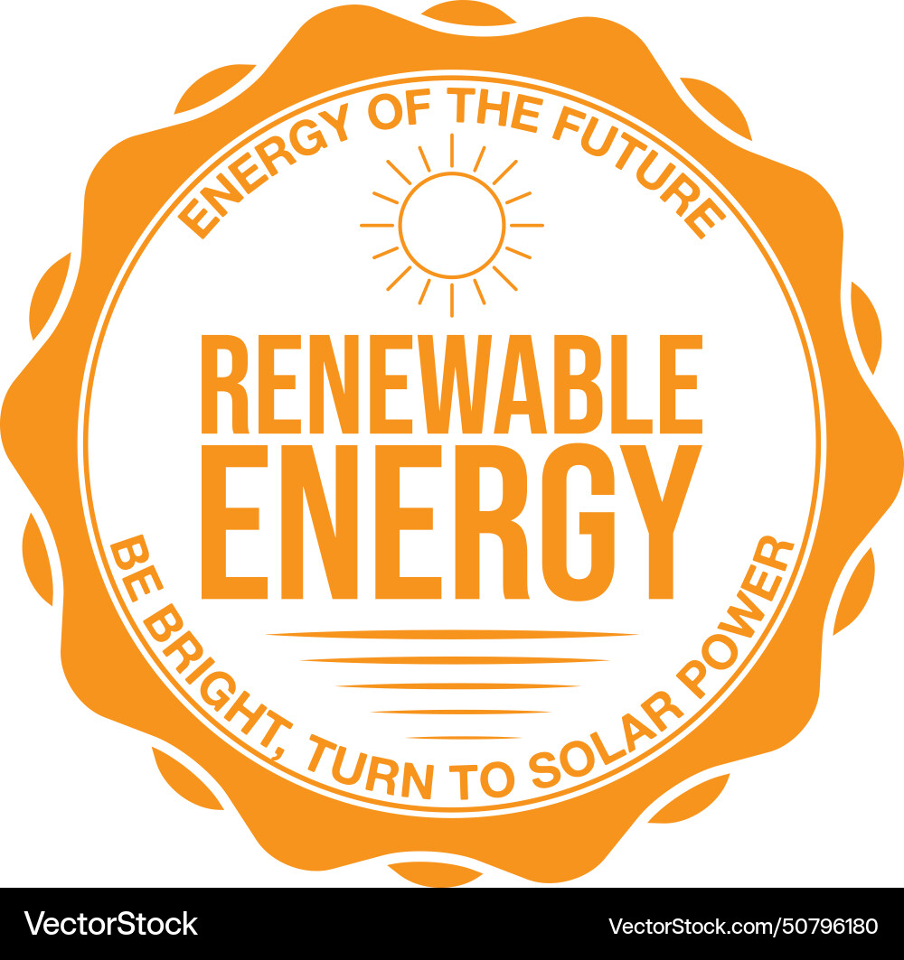 Renewable energy label Royalty Free Vector Image