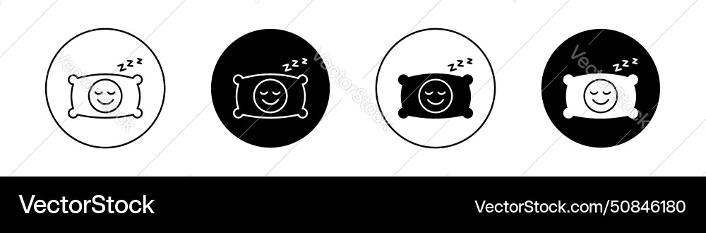Sleeping icon set rest areas need with sleep Vector Image
