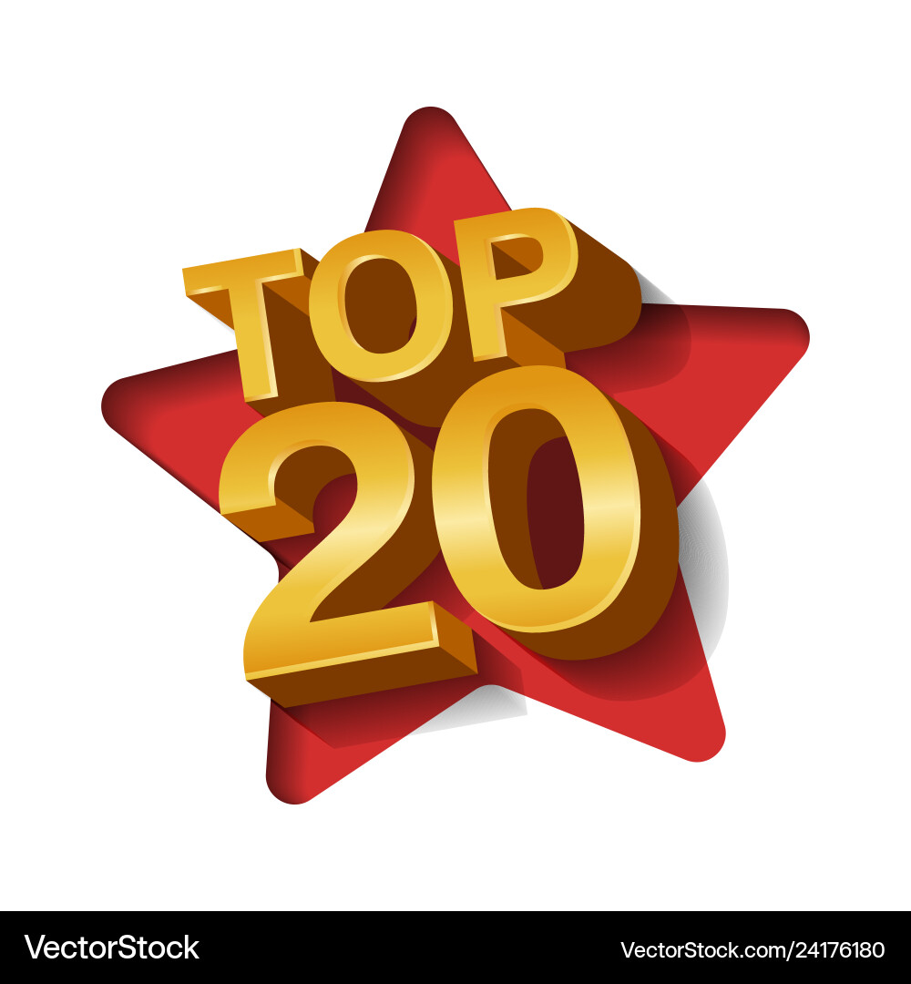 Top twenty golden words Royalty Free Vector Image