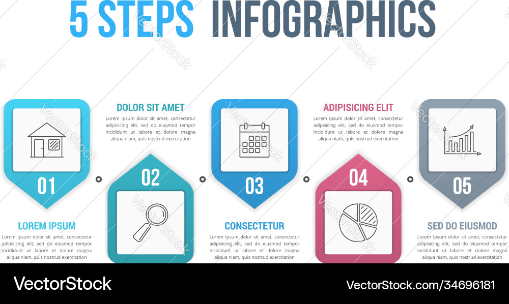 5 steps infographics Royalty Free Vector Image