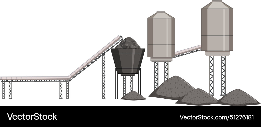 A gravel processing facility Royalty Free Vector Image